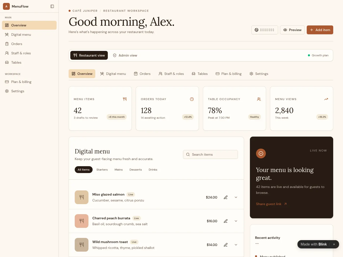 MenuFlow SaaS Platform