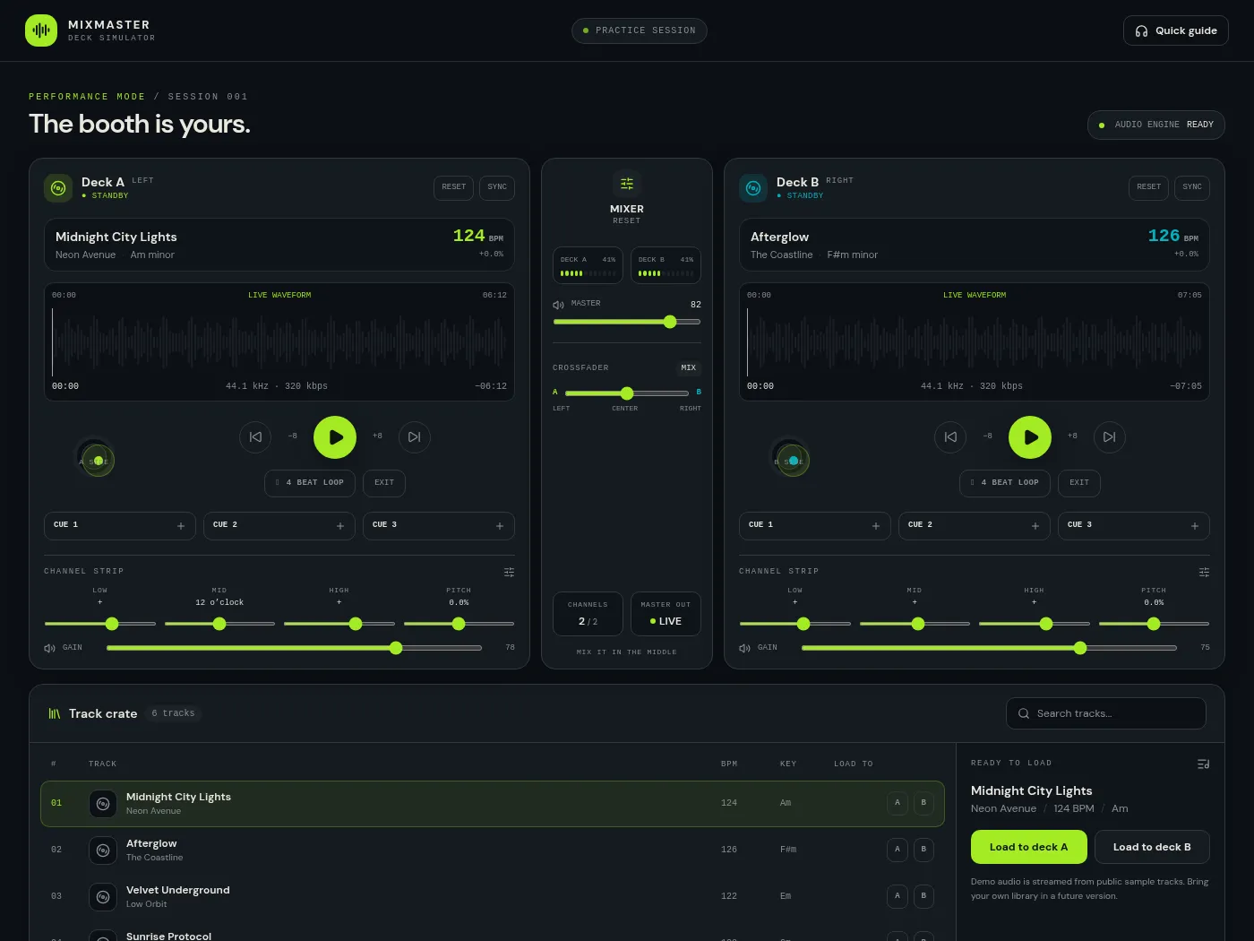 MixMaster Deck Sim