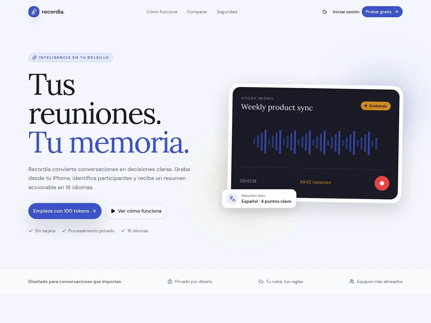 Recordia AI Meeting Hub