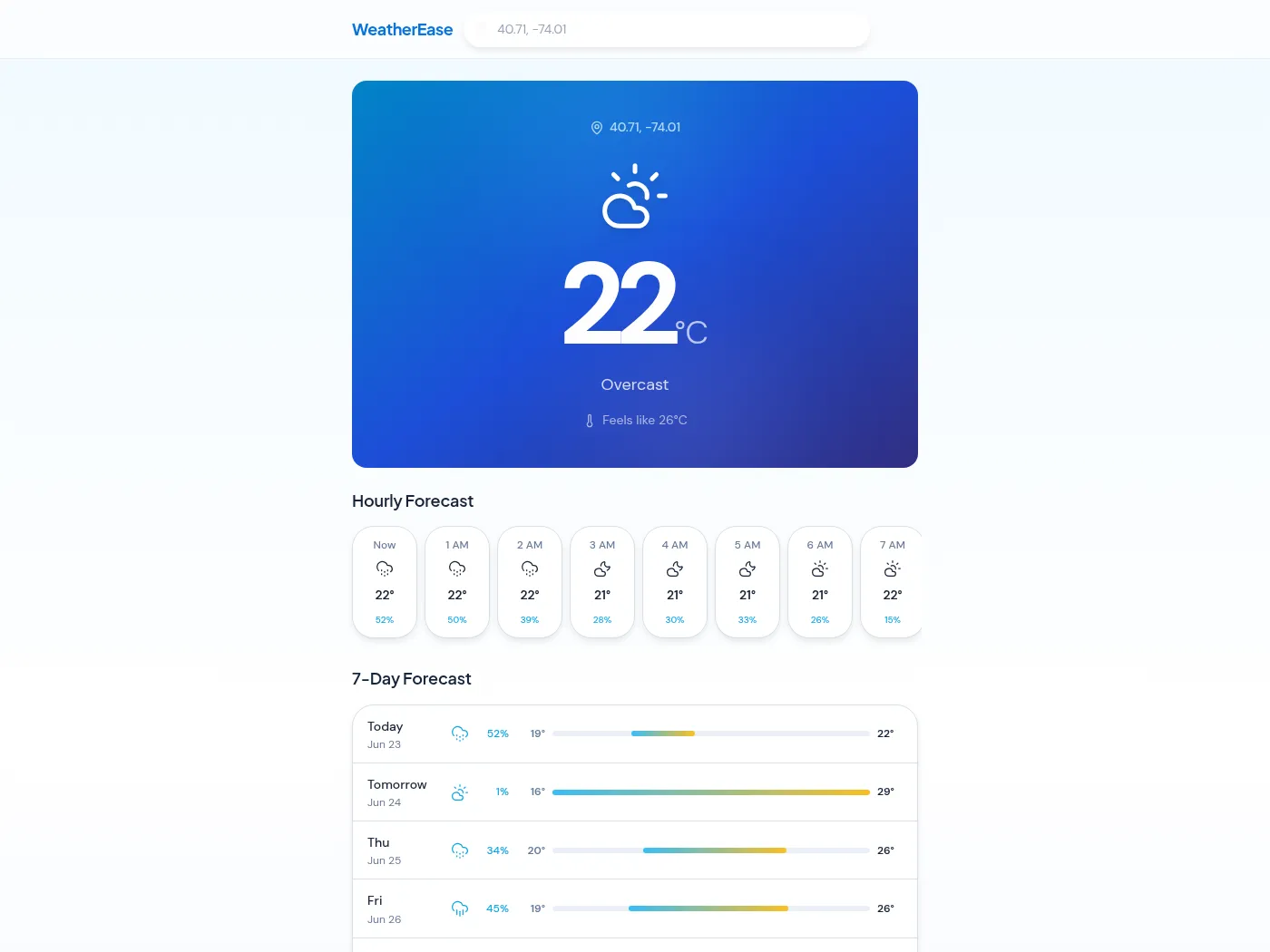 WeatherEase Web App