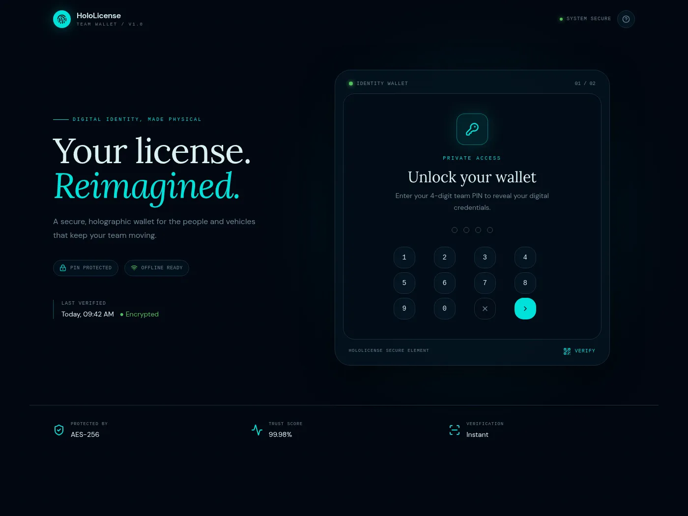 HoloLicense Wallet