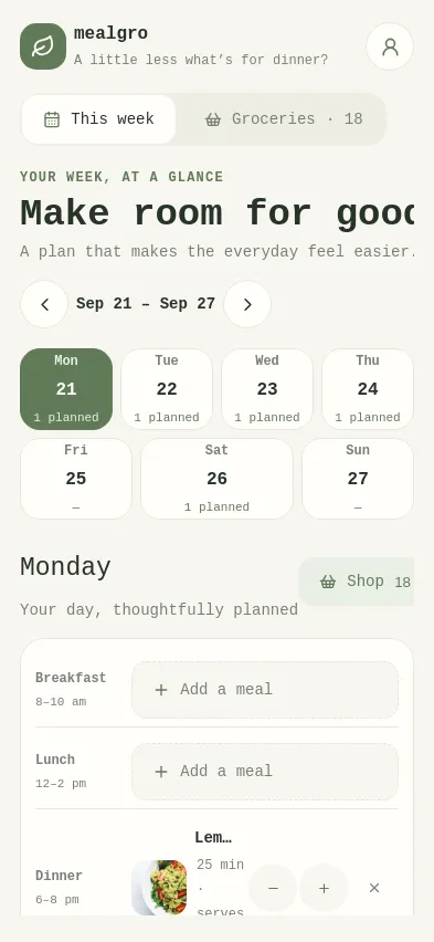 MealGro Planner