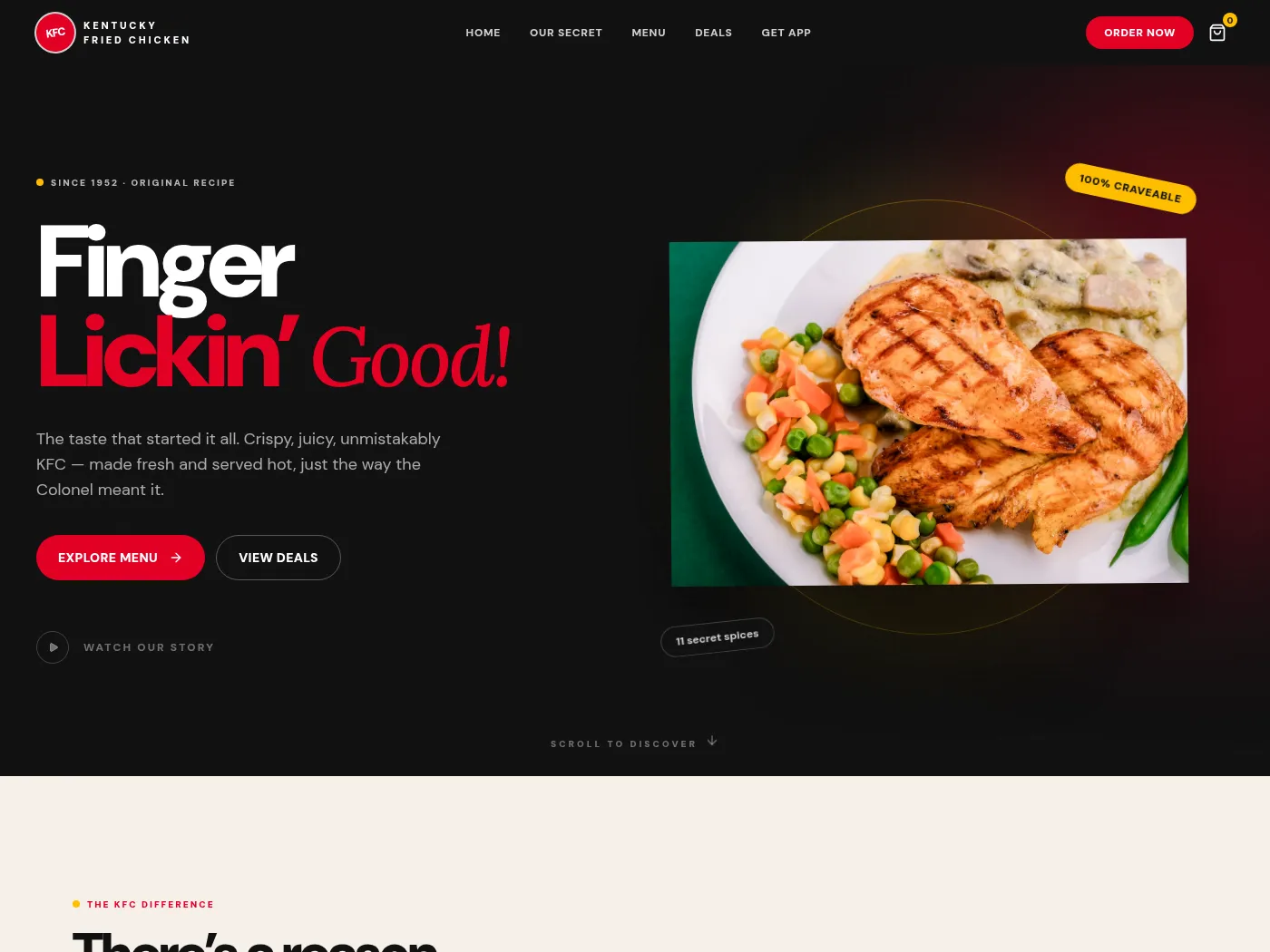 KFC Premium Landing Page