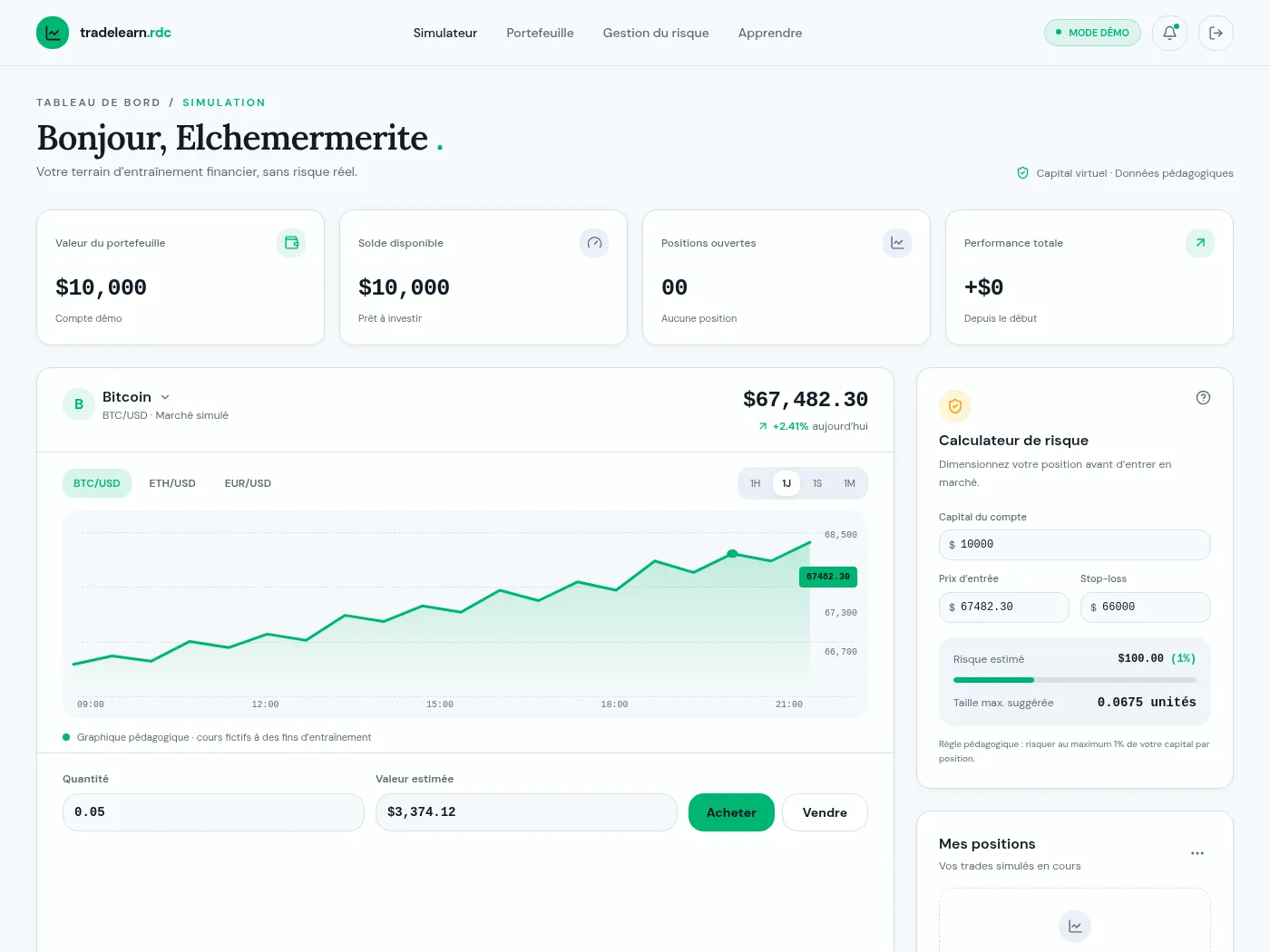 TradeLearn Simulateur
