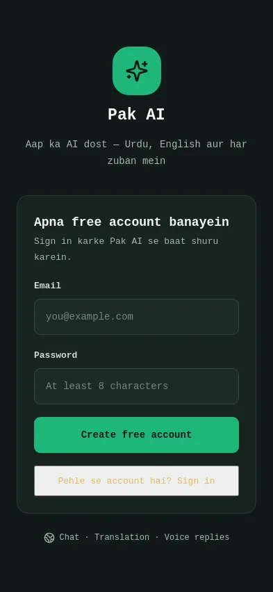 Pak AI Chat App