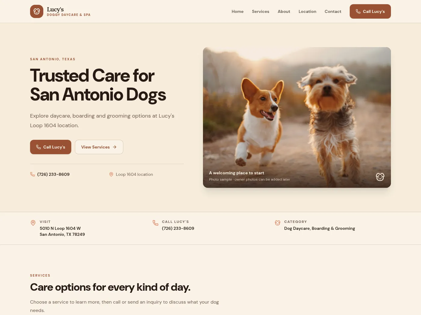 Lucy's Doggy Daycare Concept