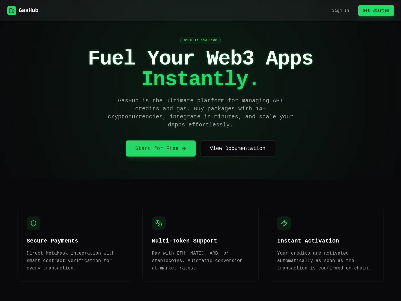 GasHub Multi-Token Dashboard