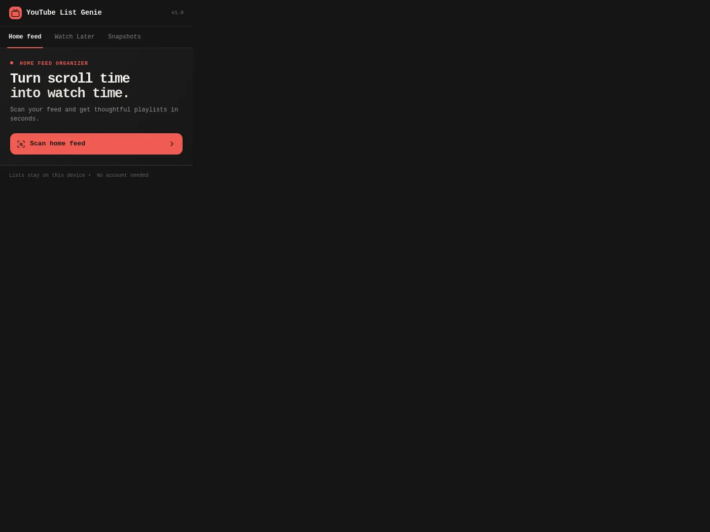 YouTube List Genie