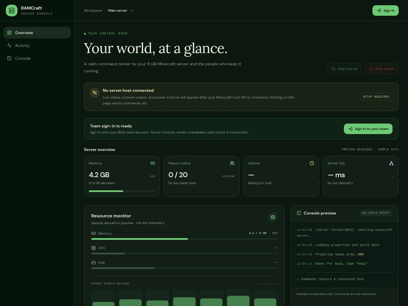 RAMCraft Server Manager