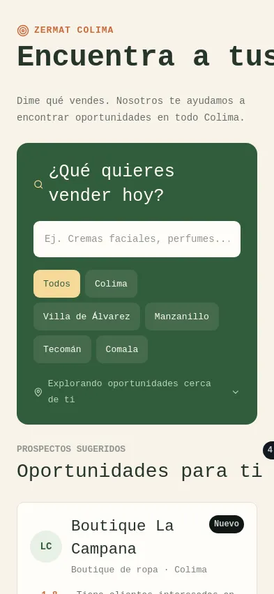 Zermat Colima Client Finder