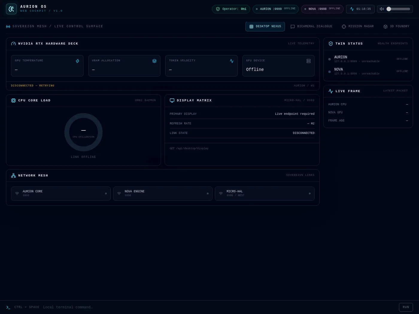 Aurion OS Web Cockpit