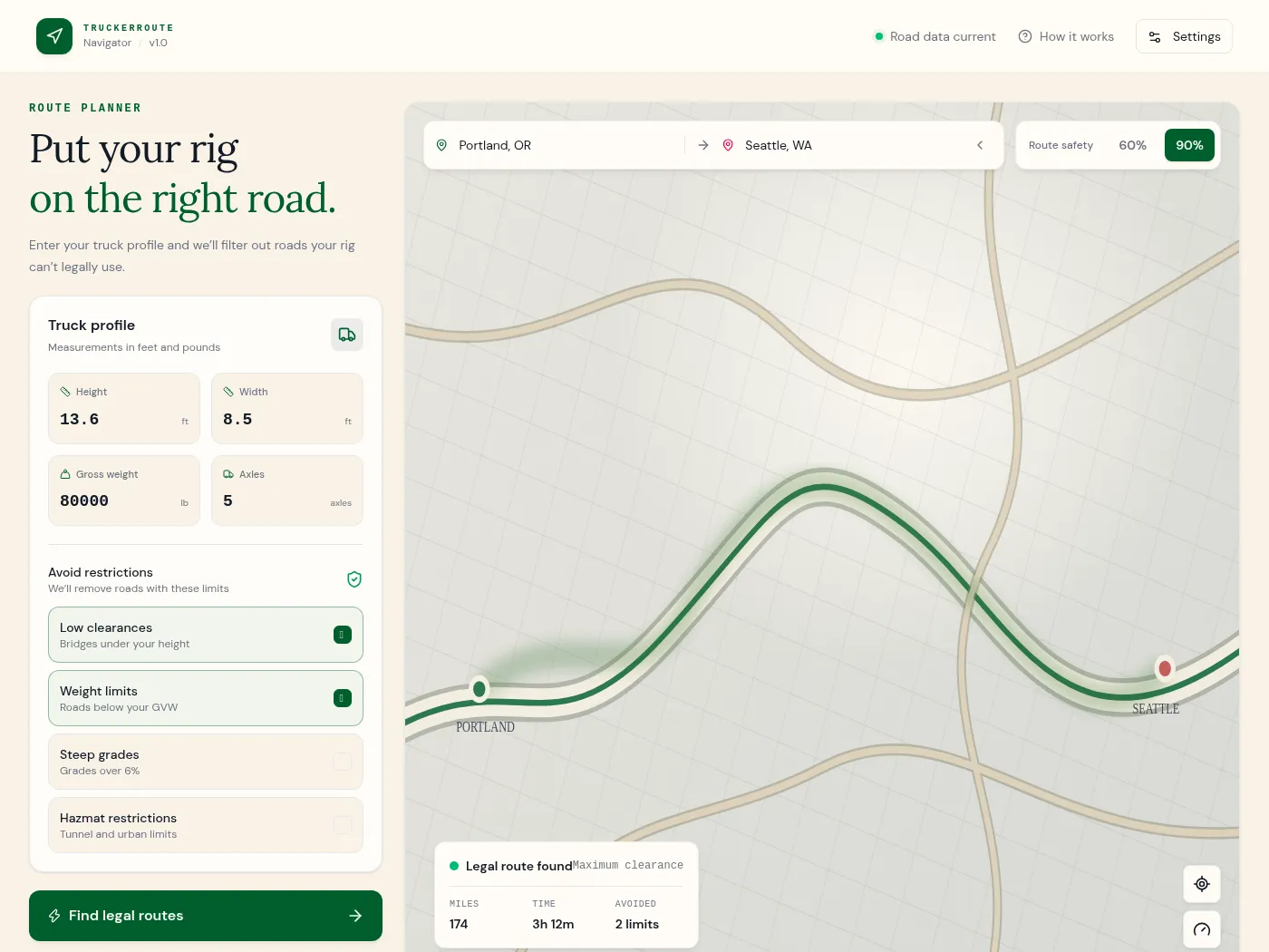TruckerRoute Navigator