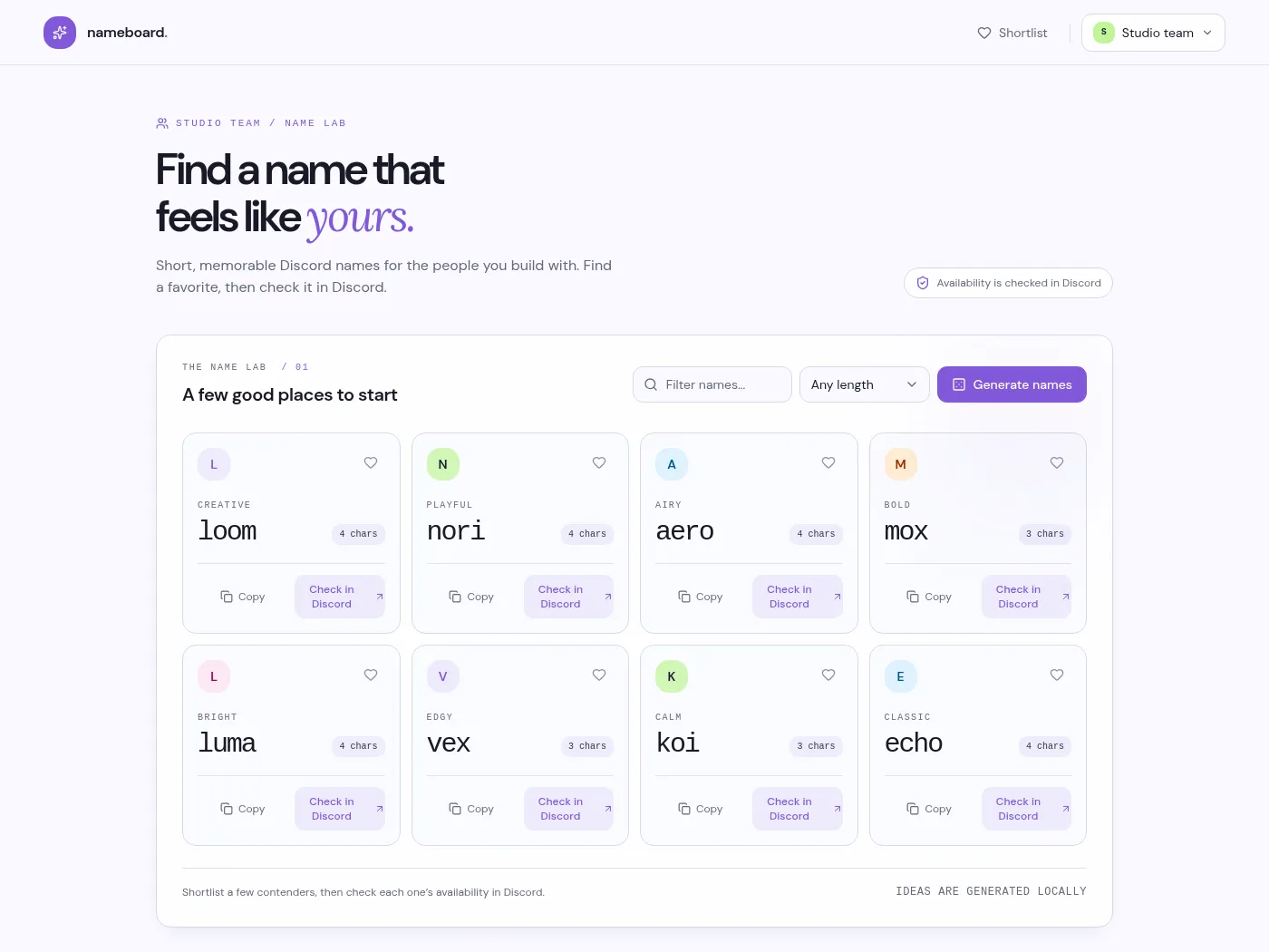 Discord Name Finder