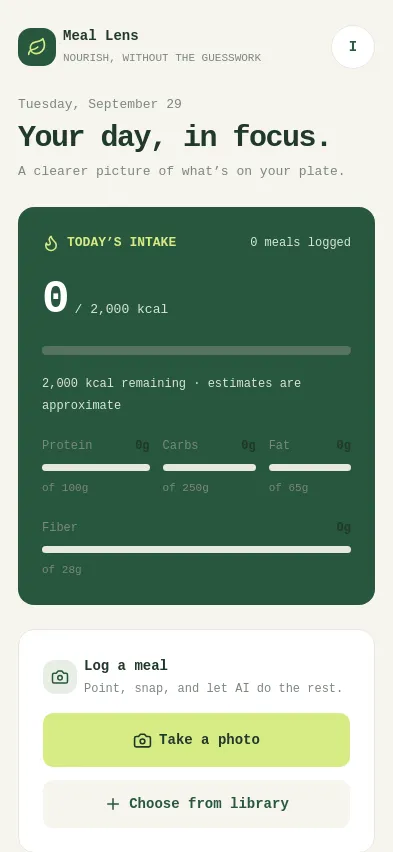 AI Meal Lens