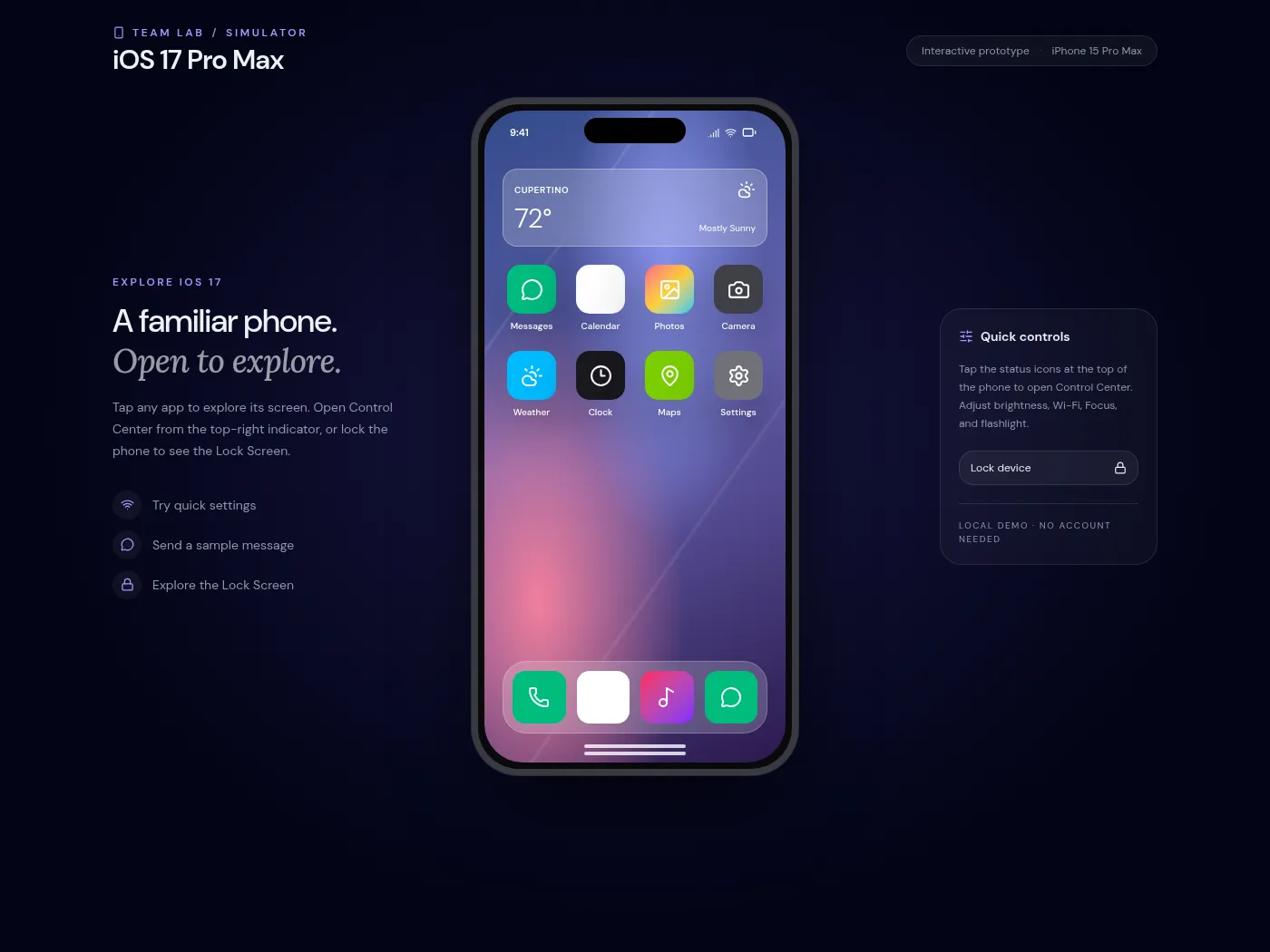 iOS 17 Pro Max Simulator