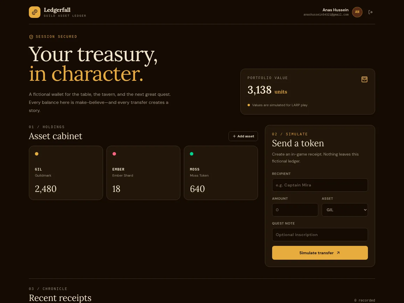LARP Crypto Wallet Sim