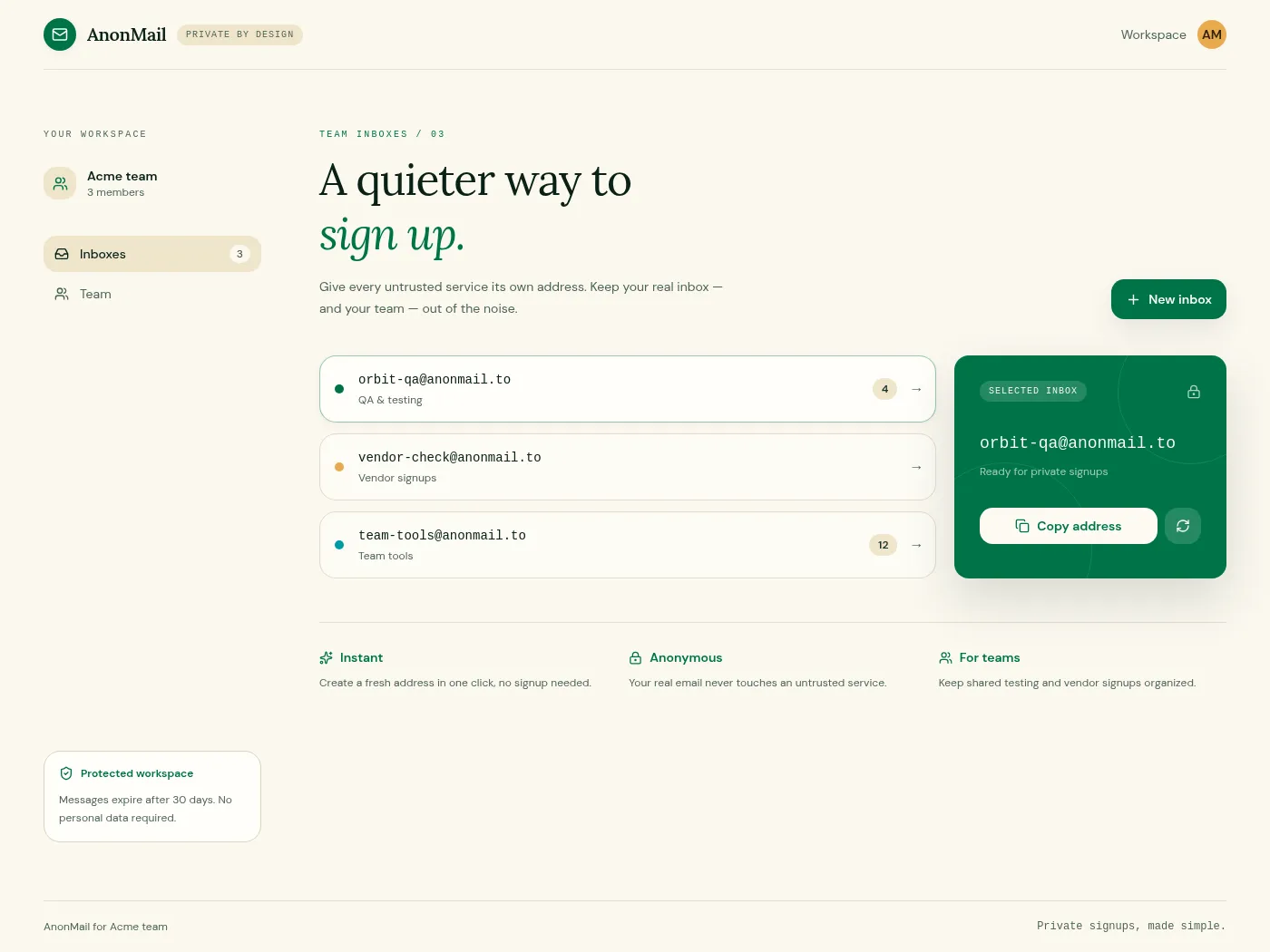 AnonMail Generator