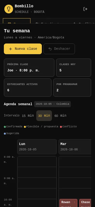 Bombillo Schedule Manager