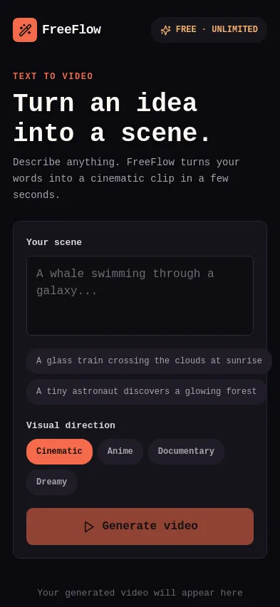 FreeFlow Video Generator
