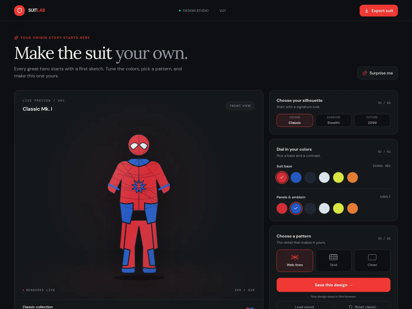Spidey Suit Designer