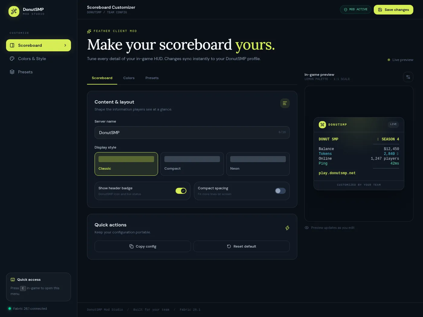 DonutSMP Scoreboard Customizer