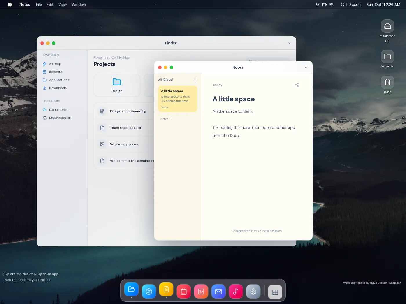 MacOS 27 Web Simulator