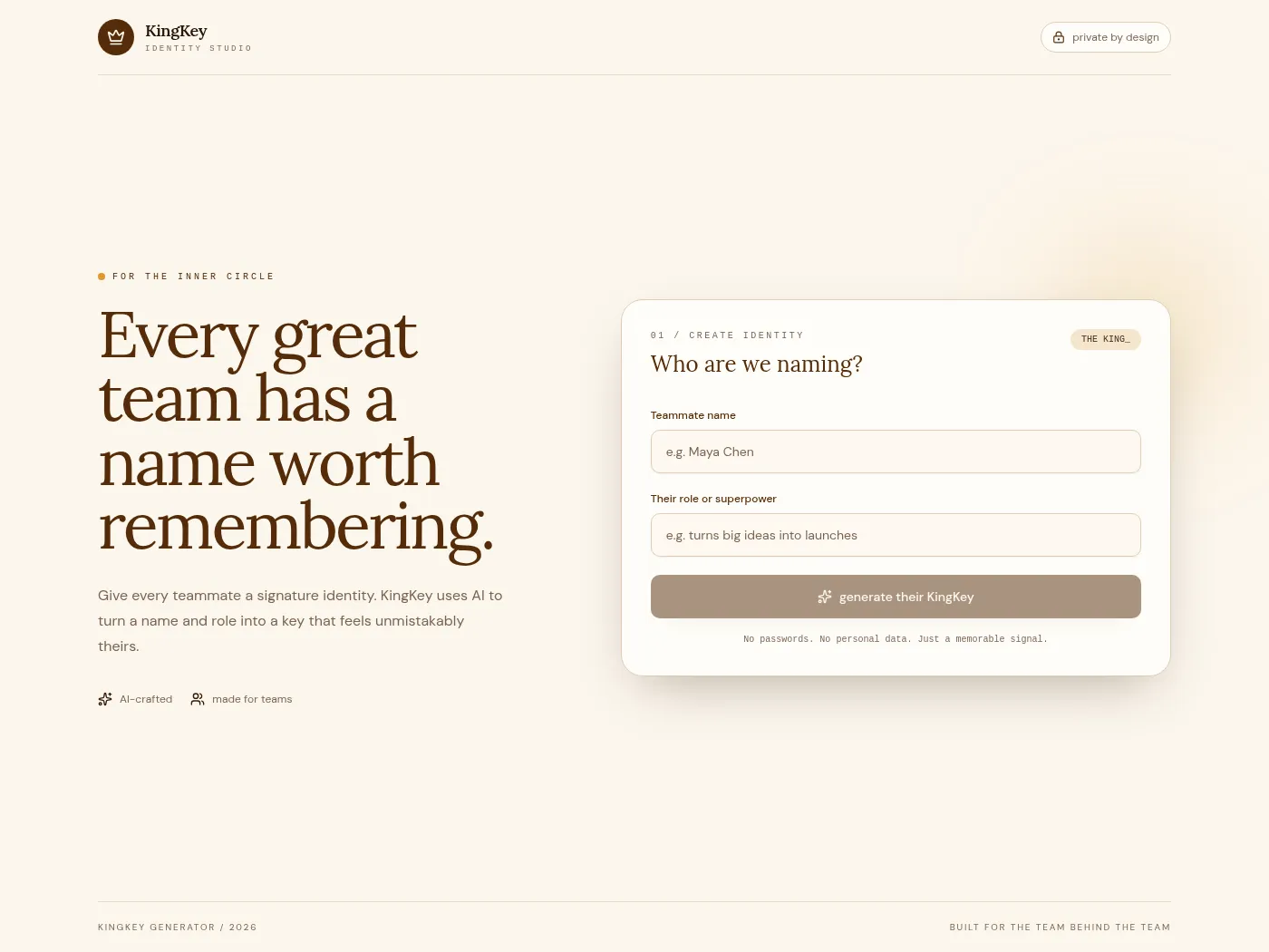 KingKey Generator