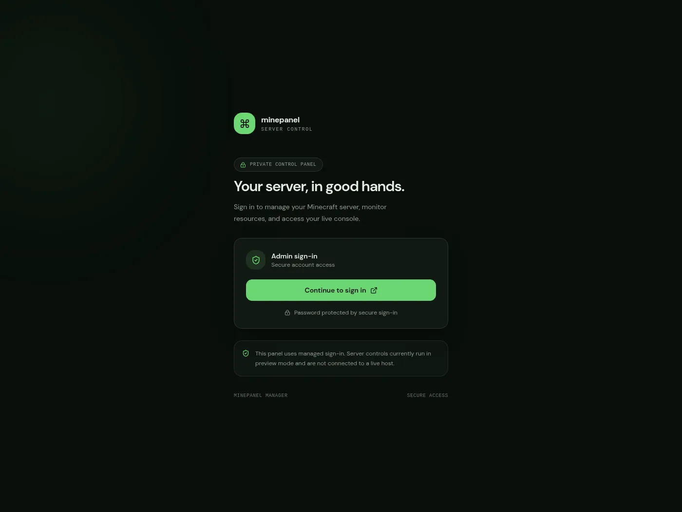 MinePanel Manager