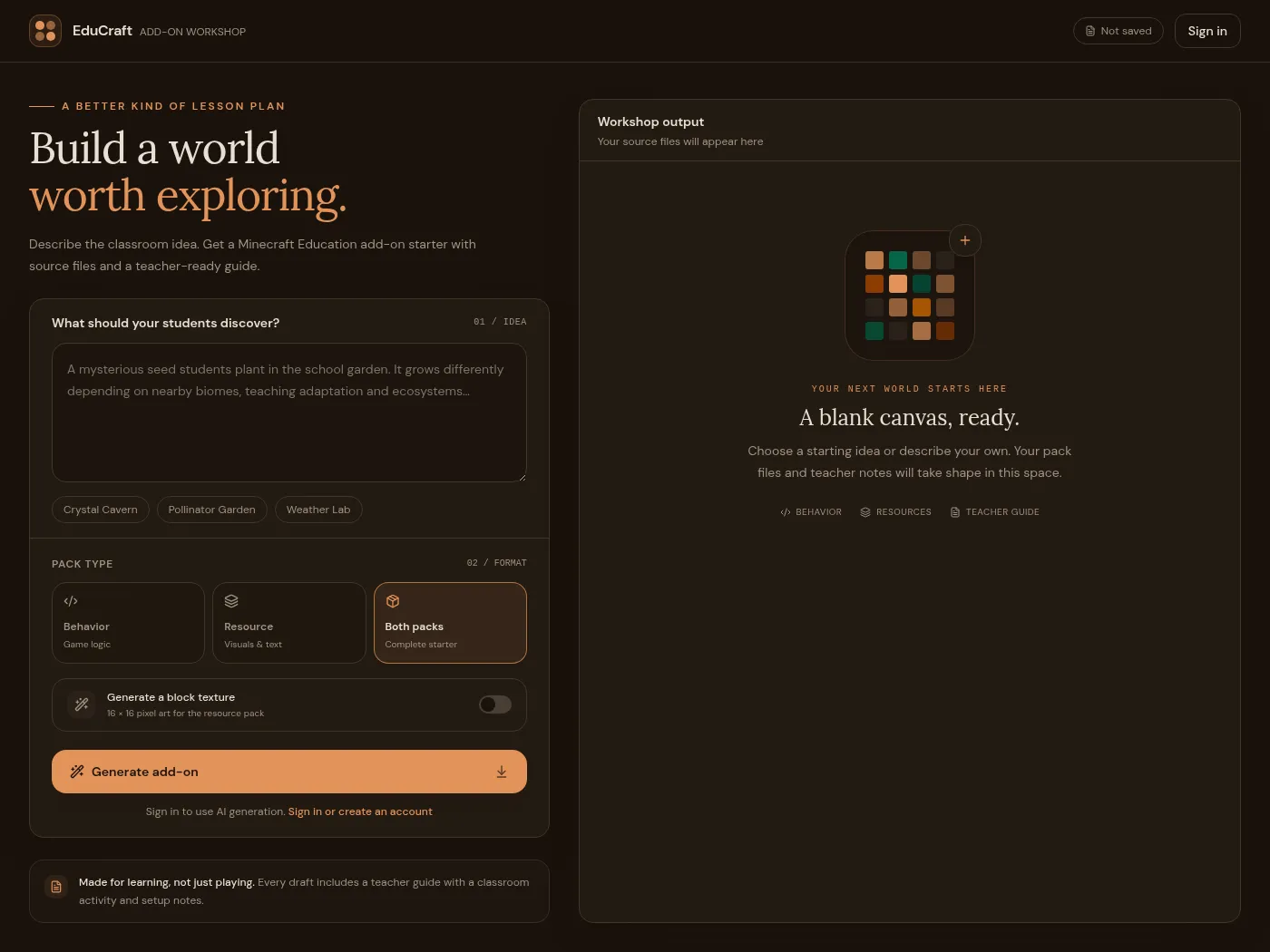 EduCraft Generator