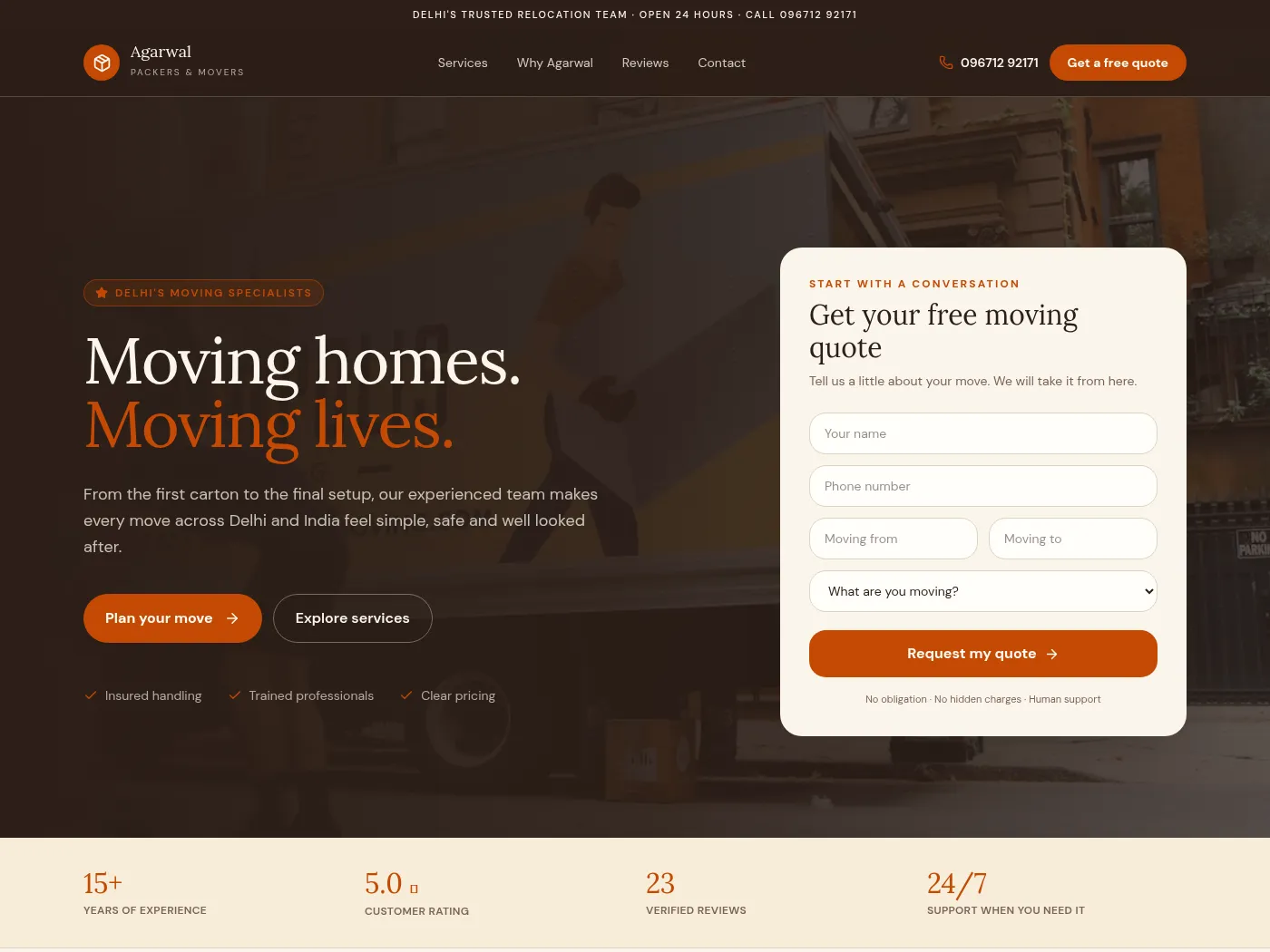 Agarwal Movers Web Portal