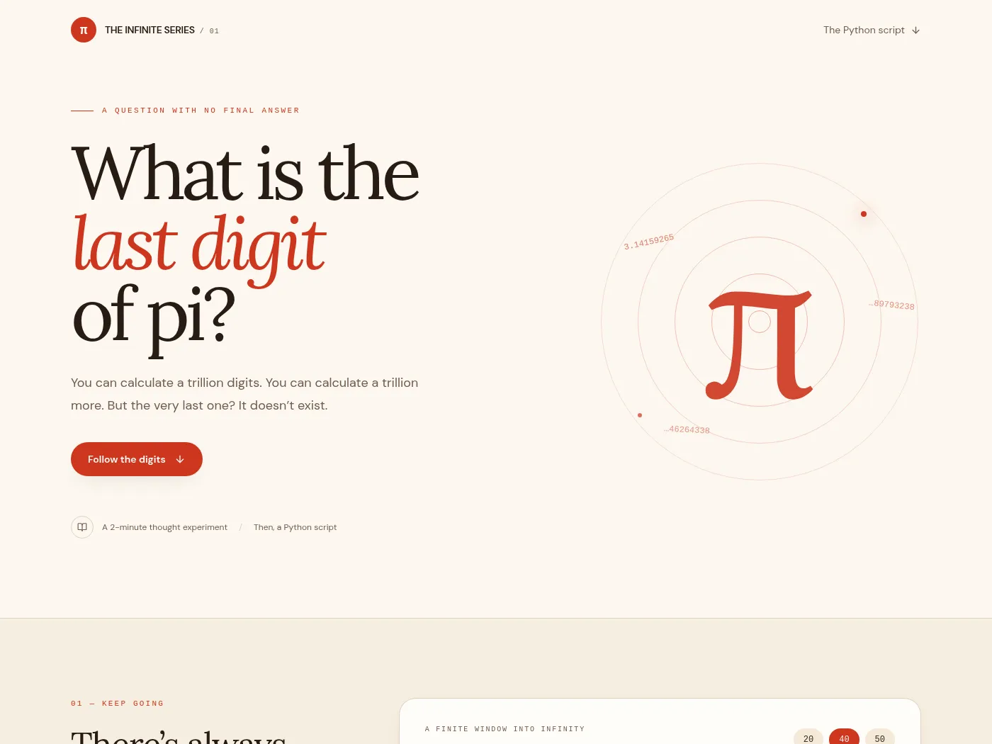 Last Digit of Pi Script