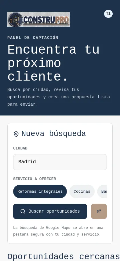 CONSTRUPRO T1 App