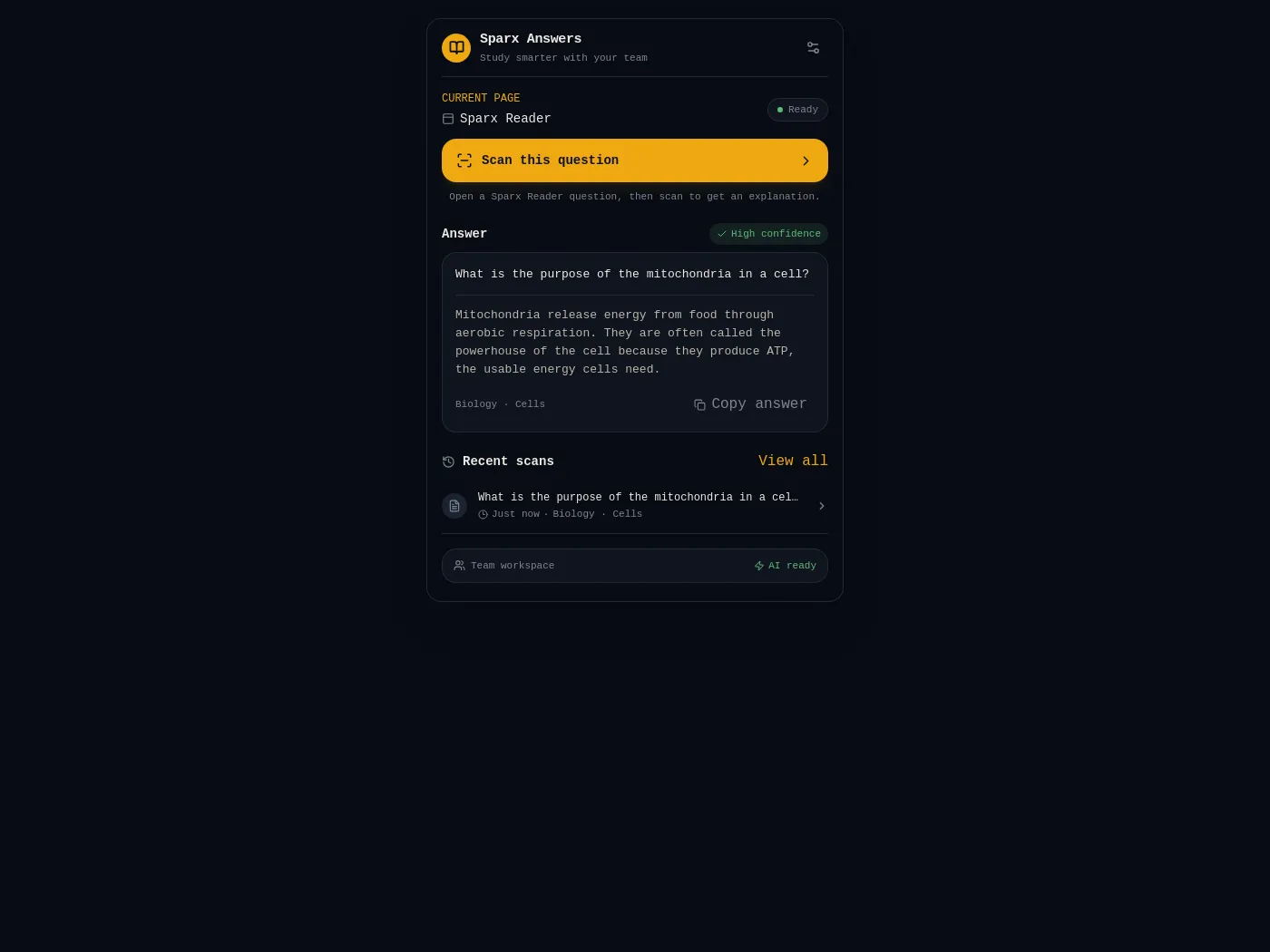 Sparx Answers AI Extension