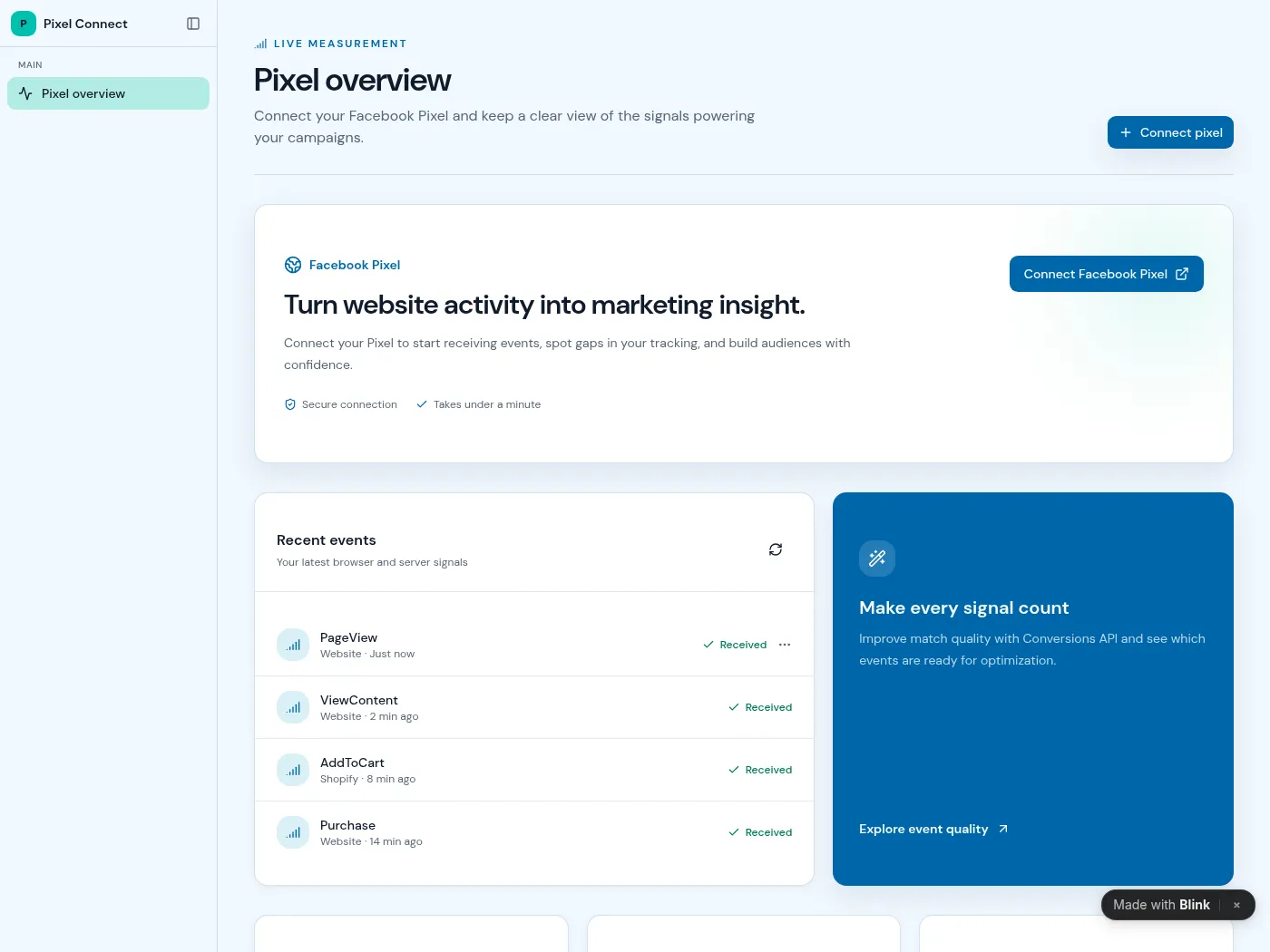 Pixel Connect Dashboard