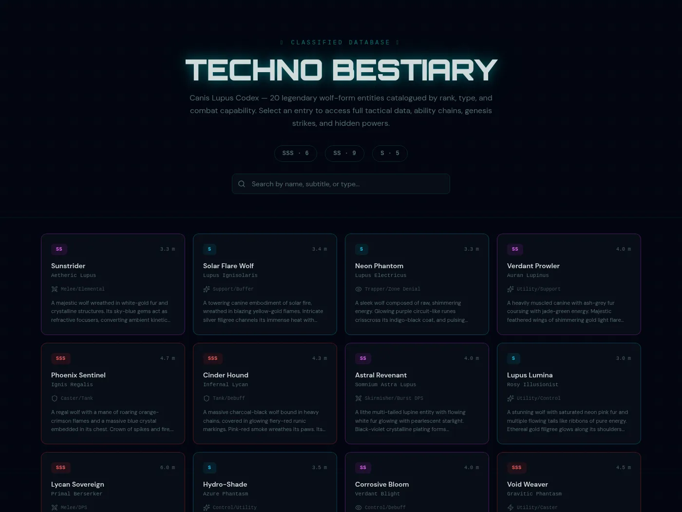 Techno Bestiary Showcase