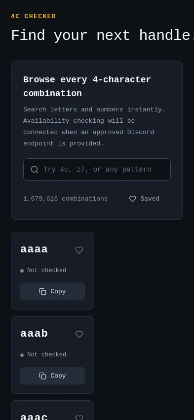 4C Discord Name Checker