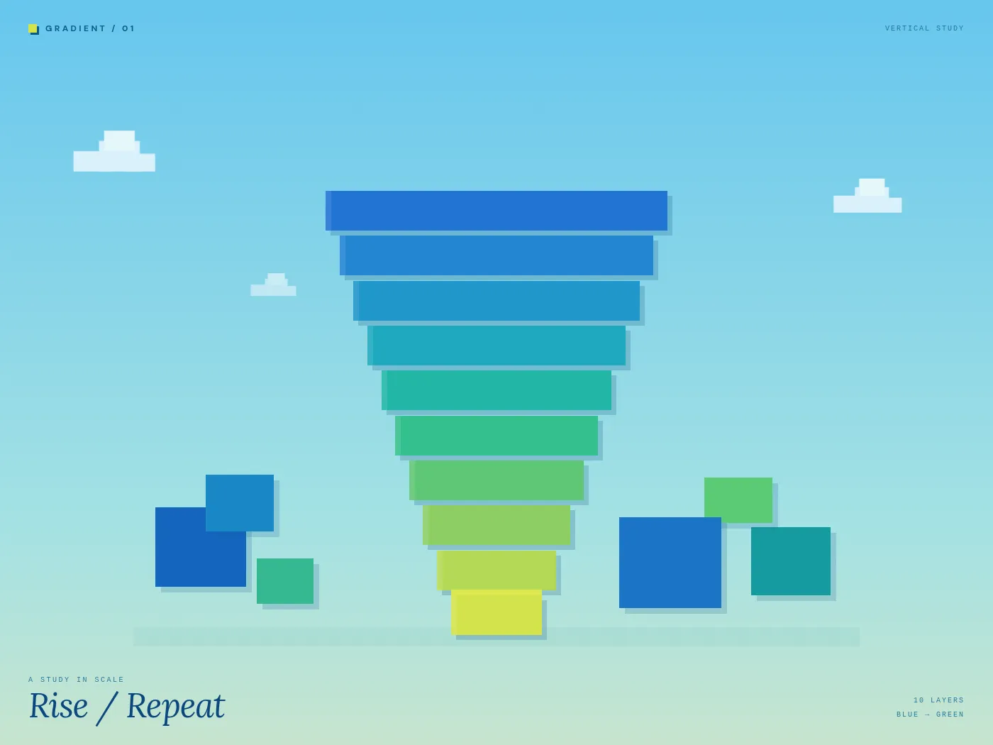 Gradient Block Tower