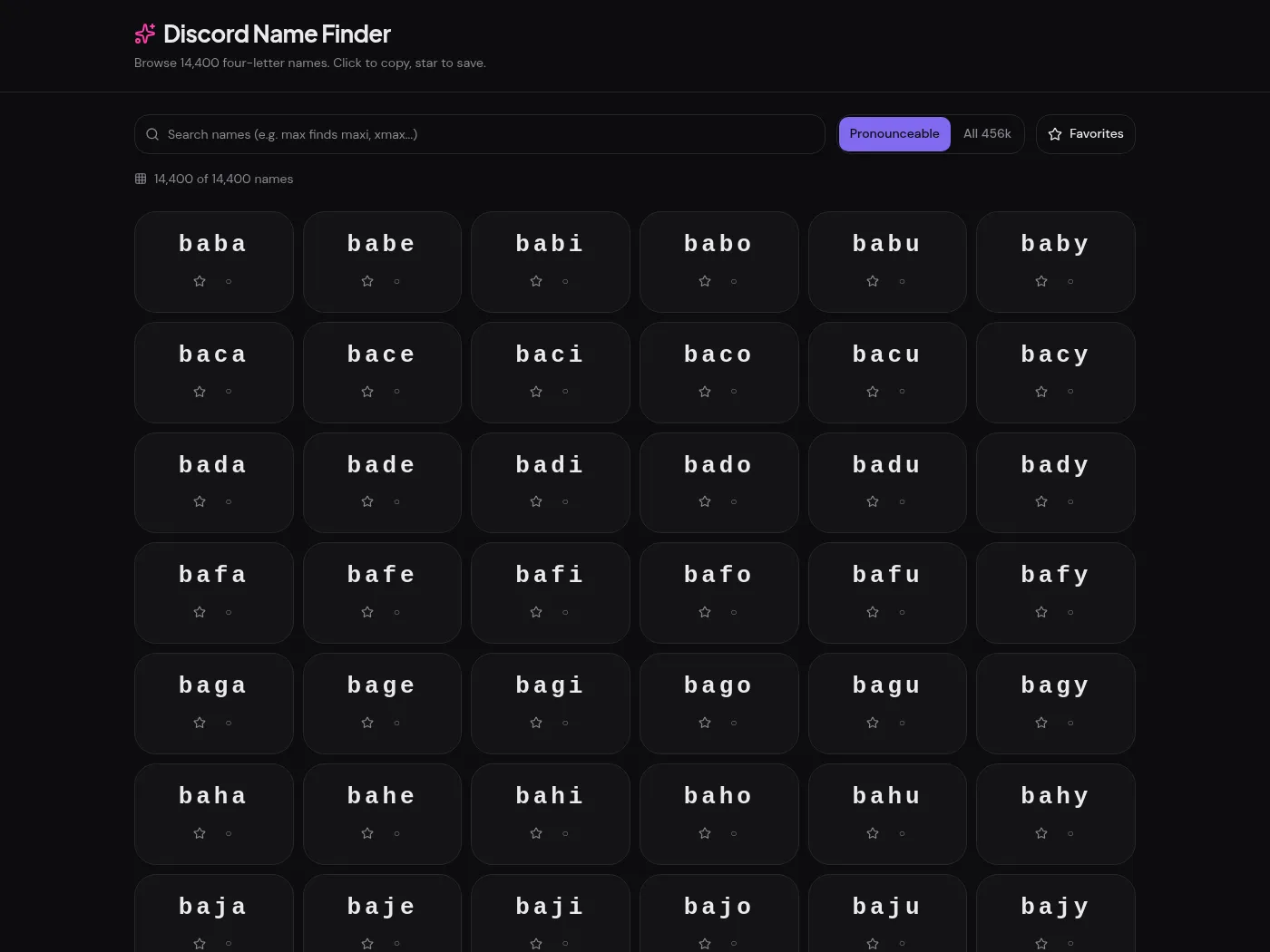 Discord Name Finder