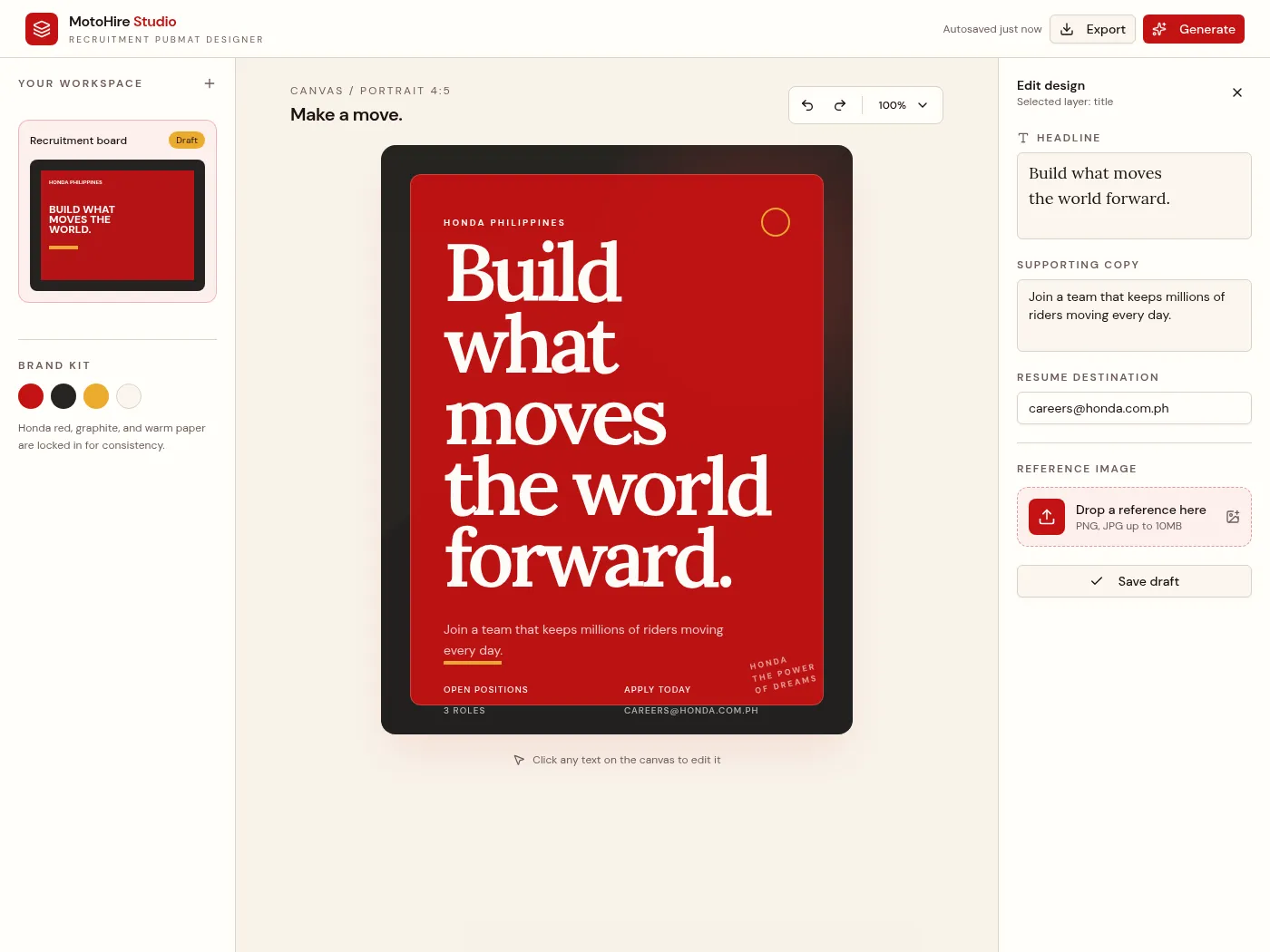 AI Pubmat Designer