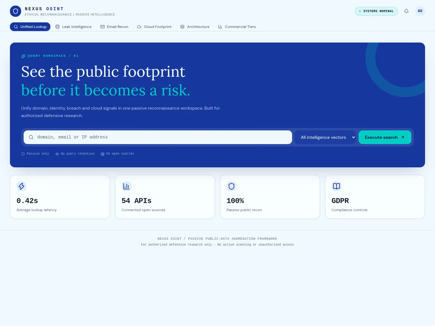 NEXUS OSINT Platform