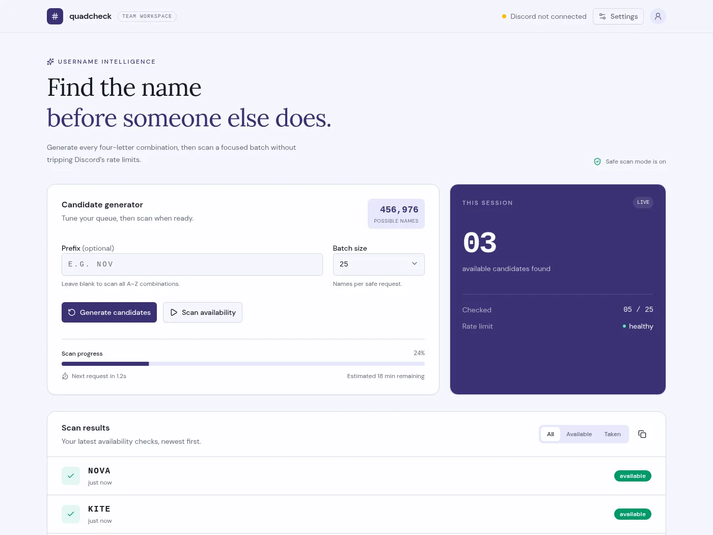 Discord Username Scanner