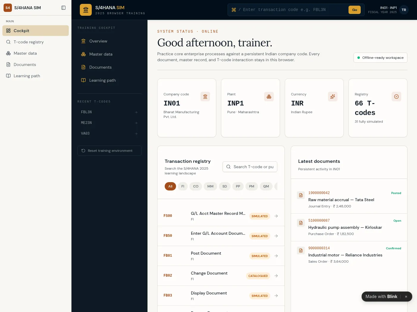 S/4HANA Browser Simulator