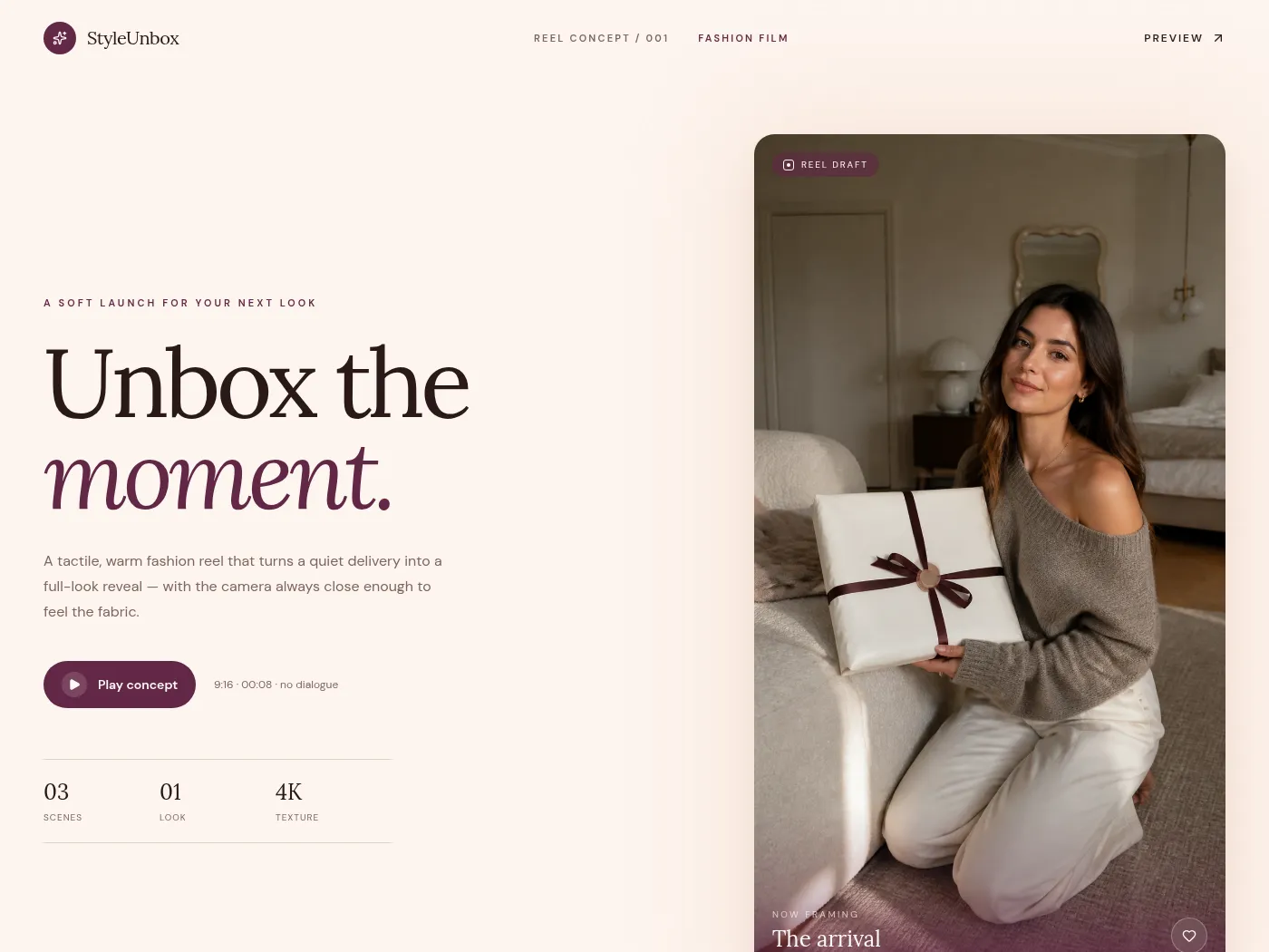 StyleUnbox Reel Concept