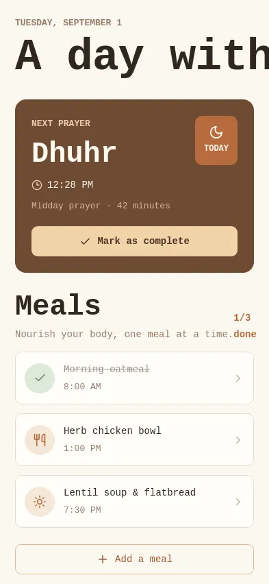 Faithful Meals Planner