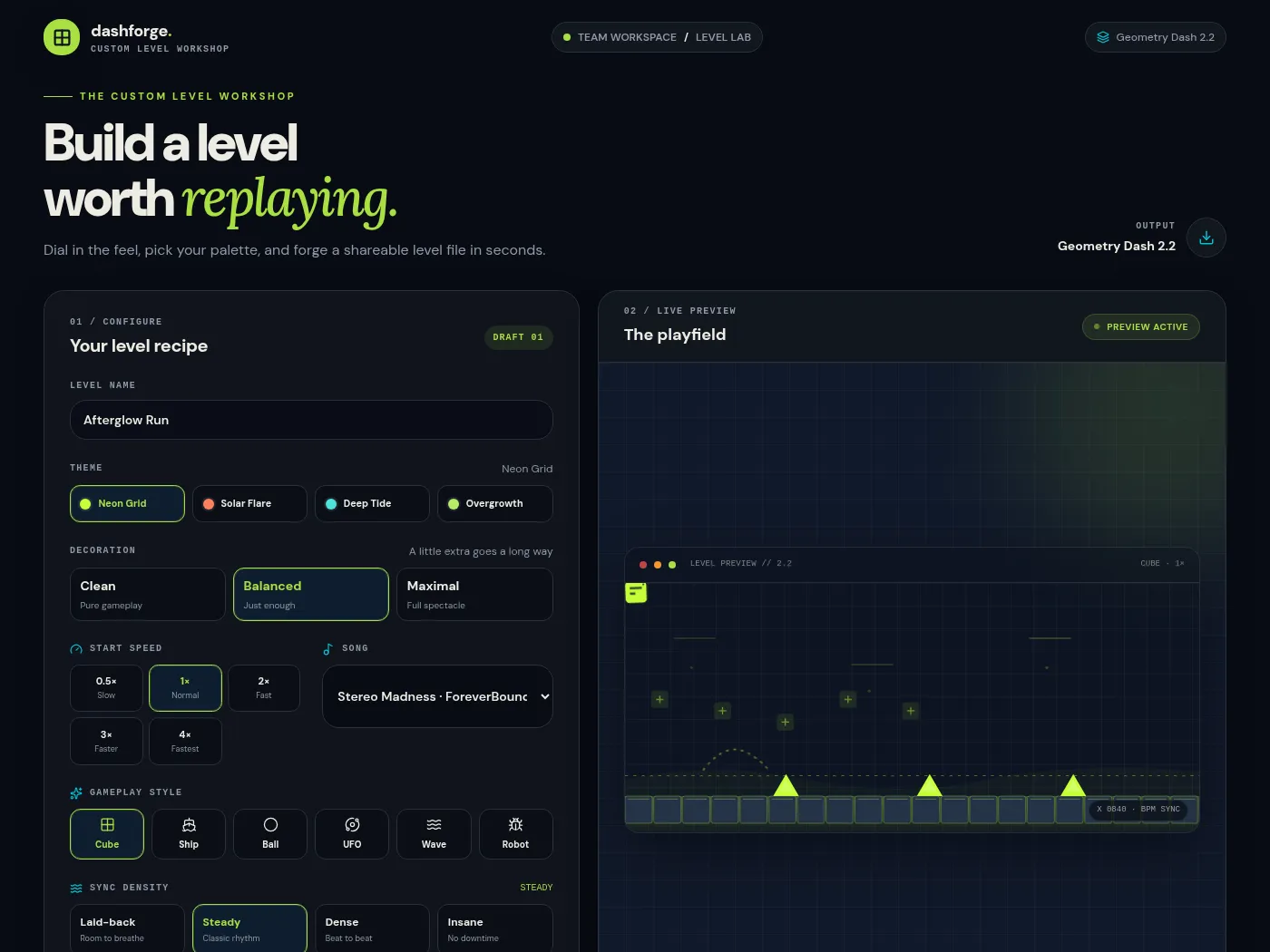 DashForge Custom Level Maker