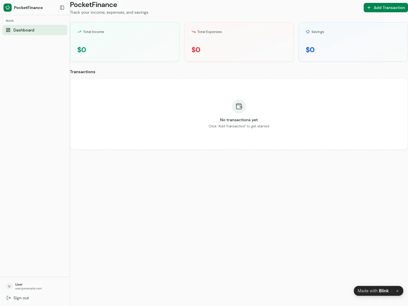 PocketFinance Tracker