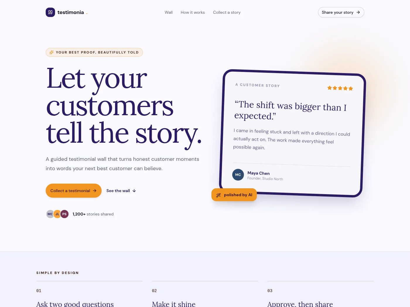 Testimonial AI Wall