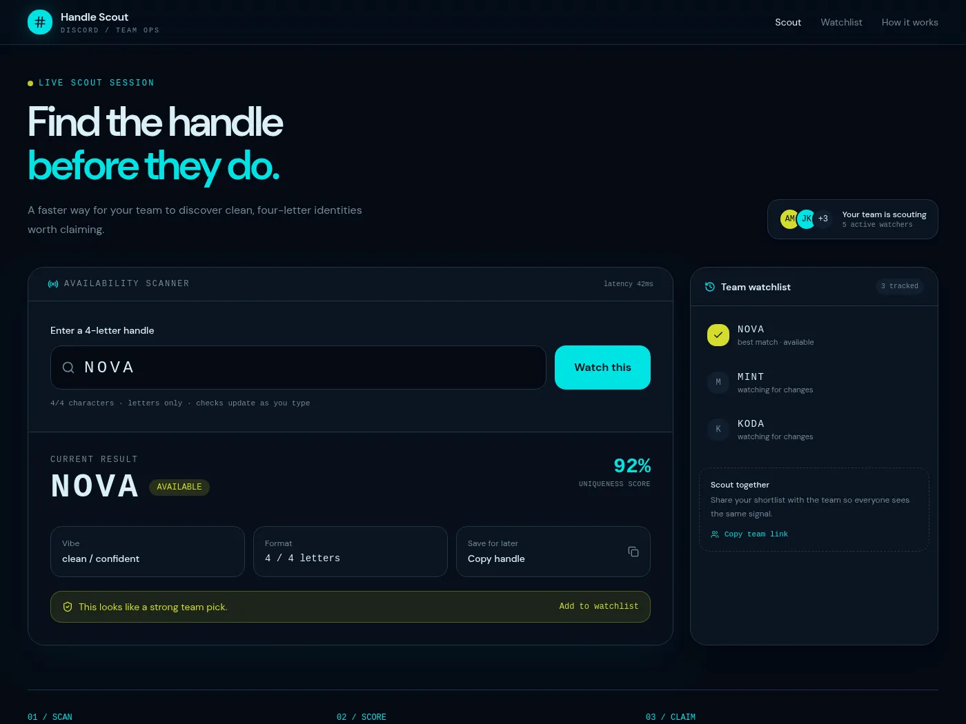Discord Handle Scout