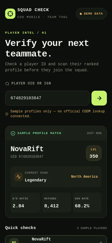 CODM Stat Verifier