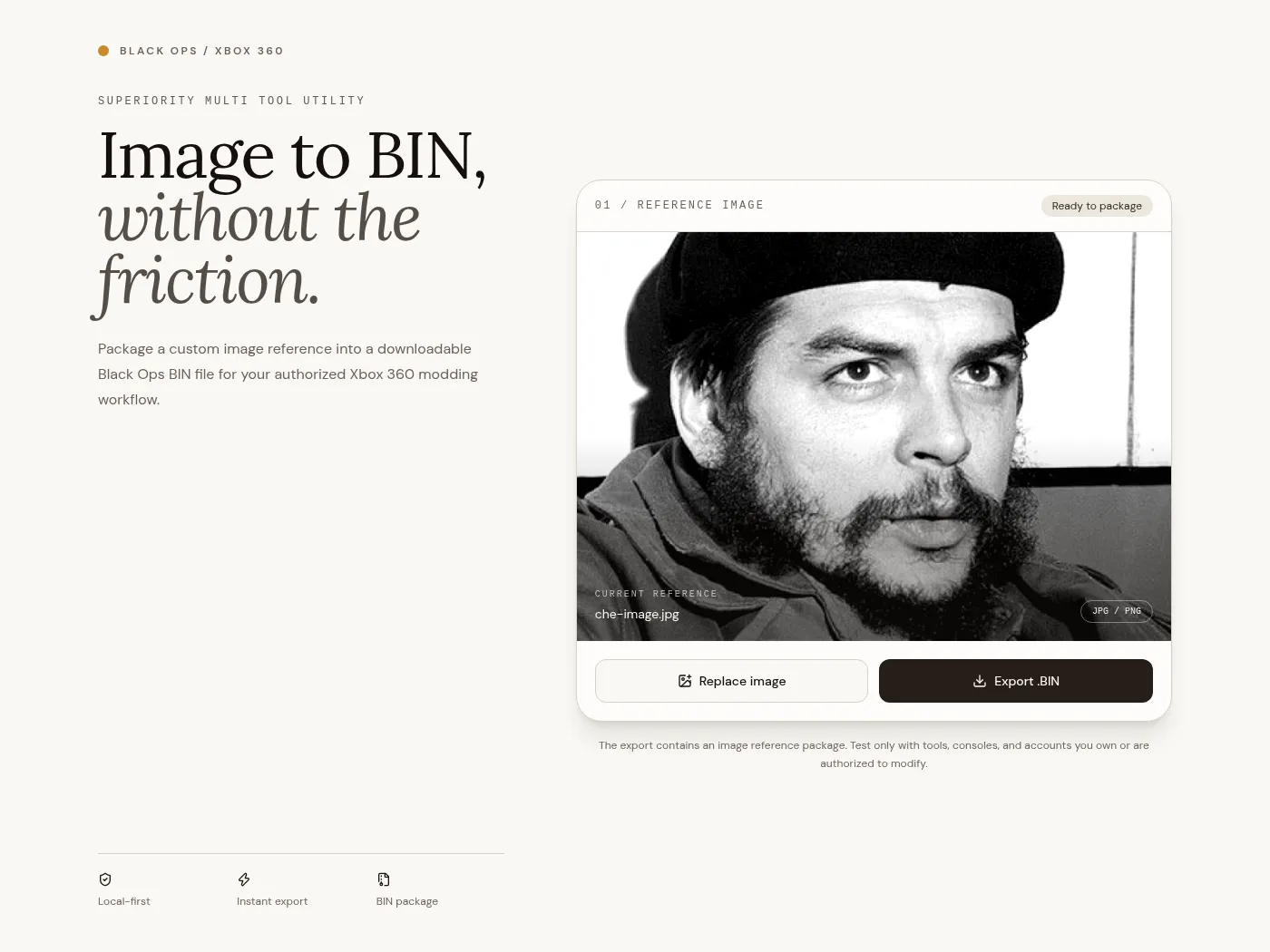 Black Ops Bin Generator